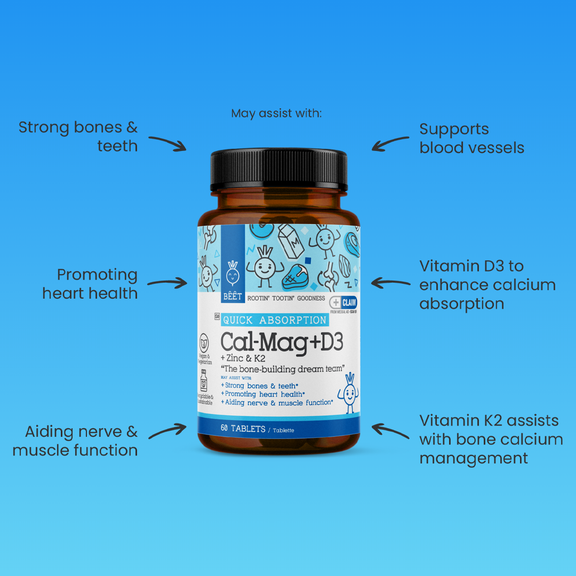 Cal-Mag+D3 + Zinc & K2 60 Tablets – BEET Goodness