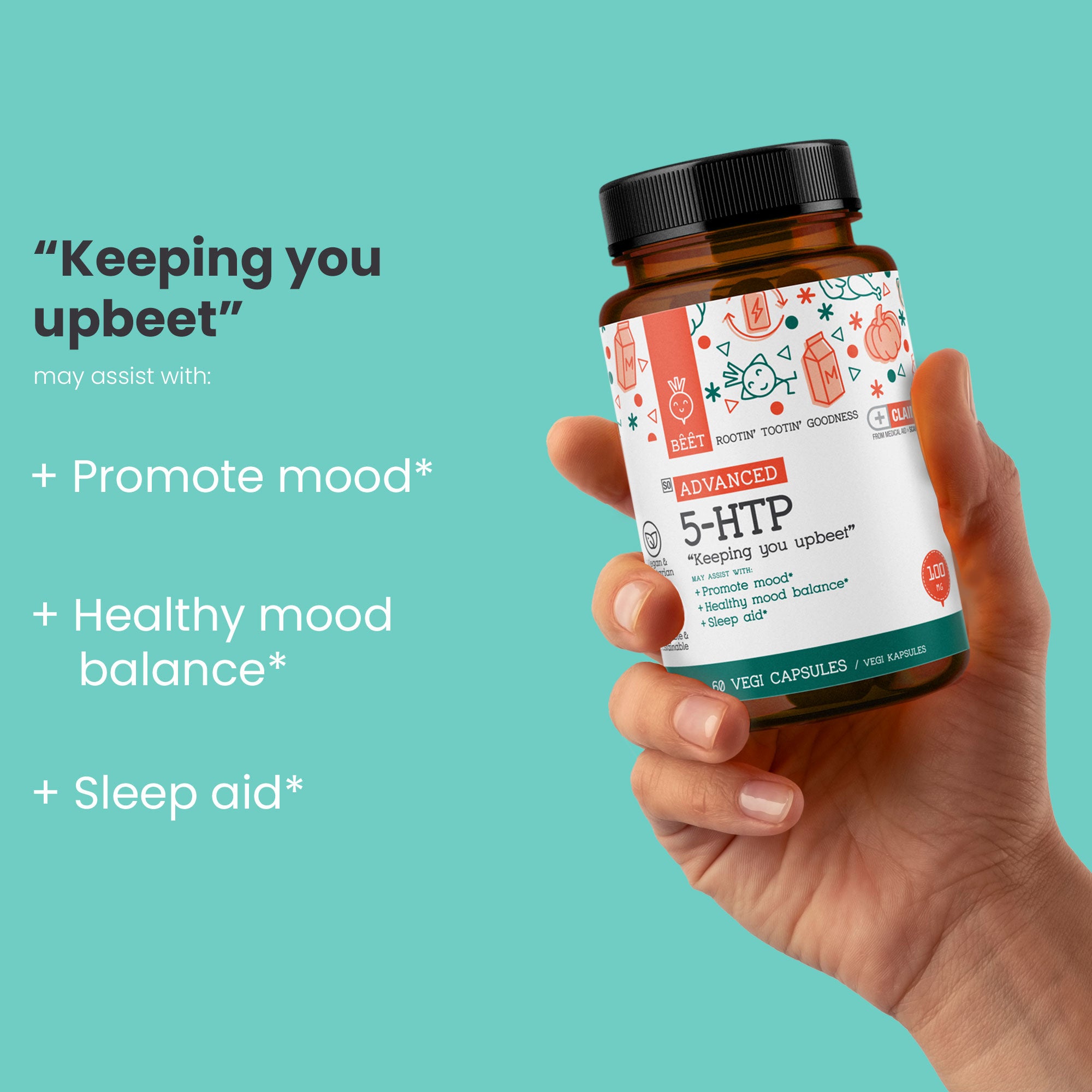 5-HTP Advanced 60 Vegi Capsules – BEET Goodness