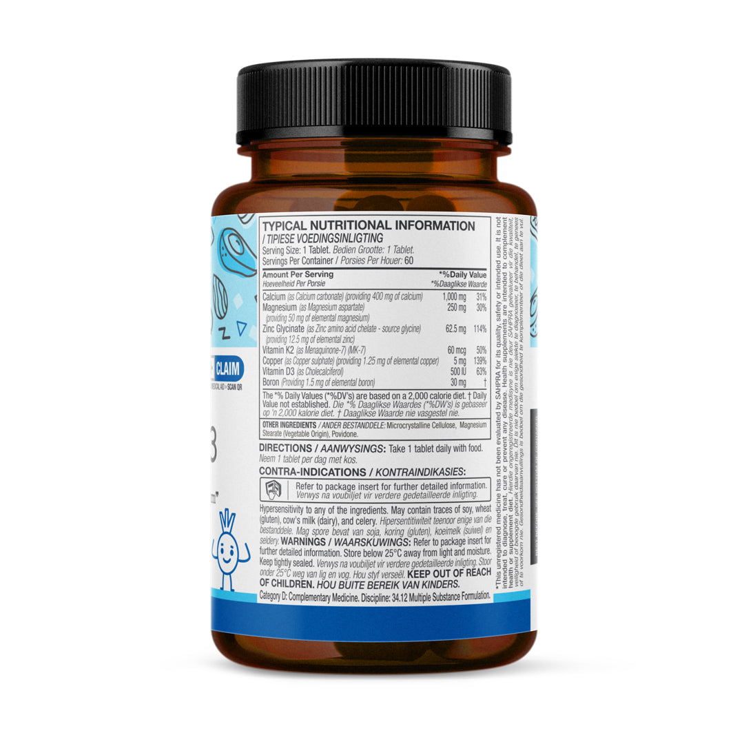 Cal-Mag+D3 + Zinc & K2 60 Tablets – BEET Goodness