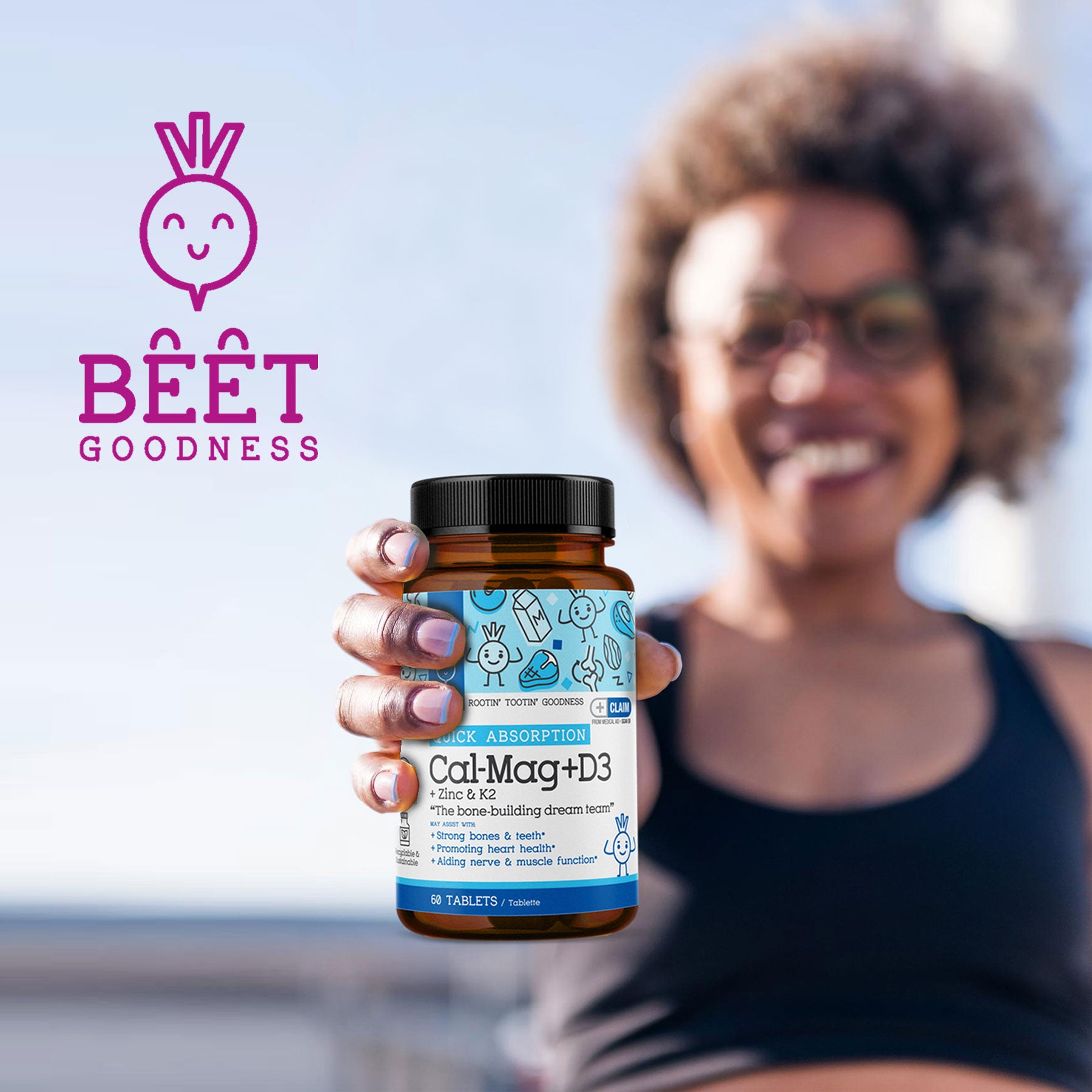 Cal-Mag+D3 + Zinc & K2 60 Tablets – BEET Goodness