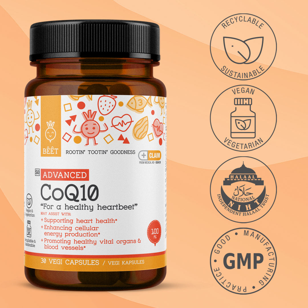 Coenzyme Q10 (CoQ10) Advanced 100mg with Bioperine 5mg 30 Vegi Capsule ...