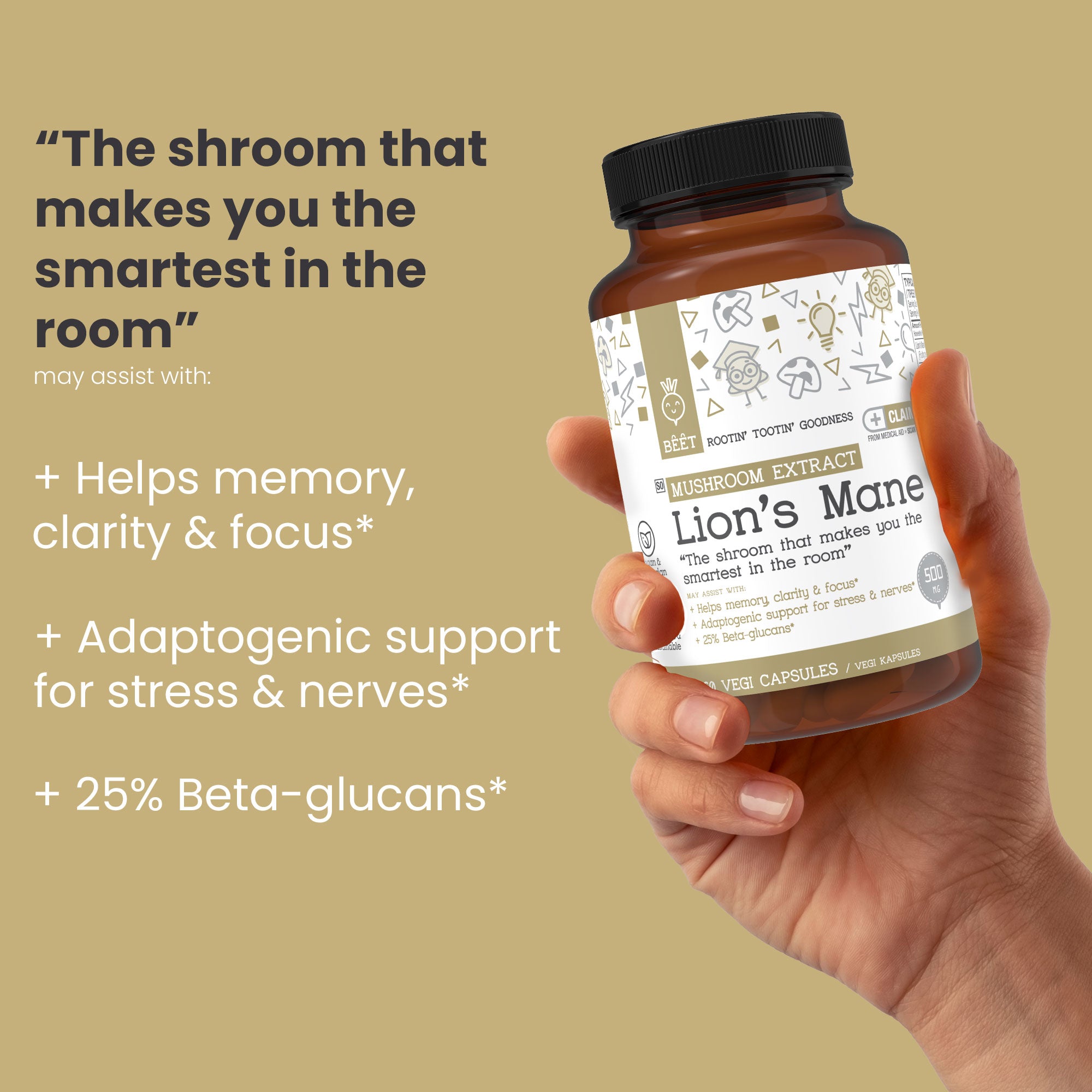 BEET Goodness Lion's Mane 60 Vegi Capsules