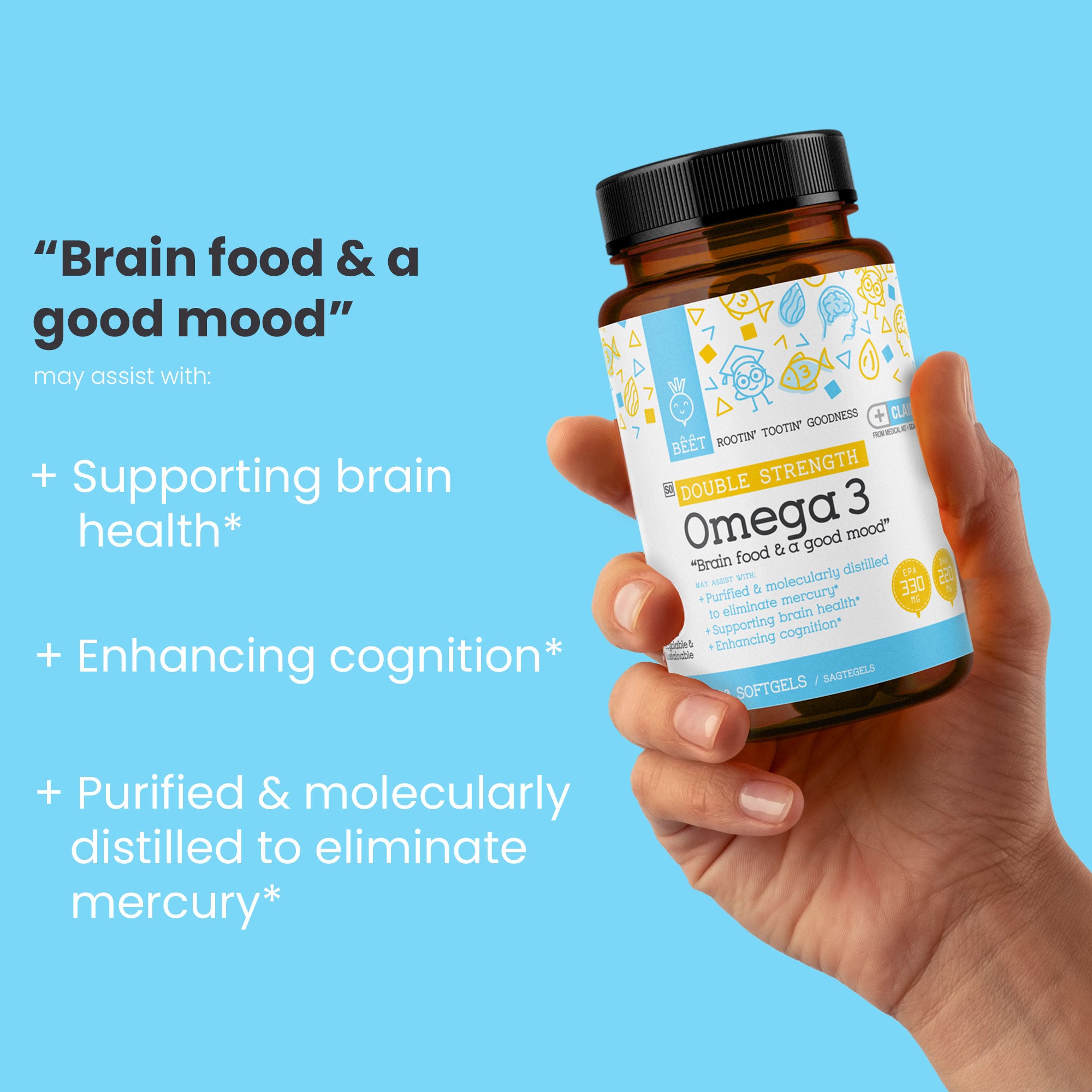 BEET Goodness Omega 3 Double Strength 60 Softgels