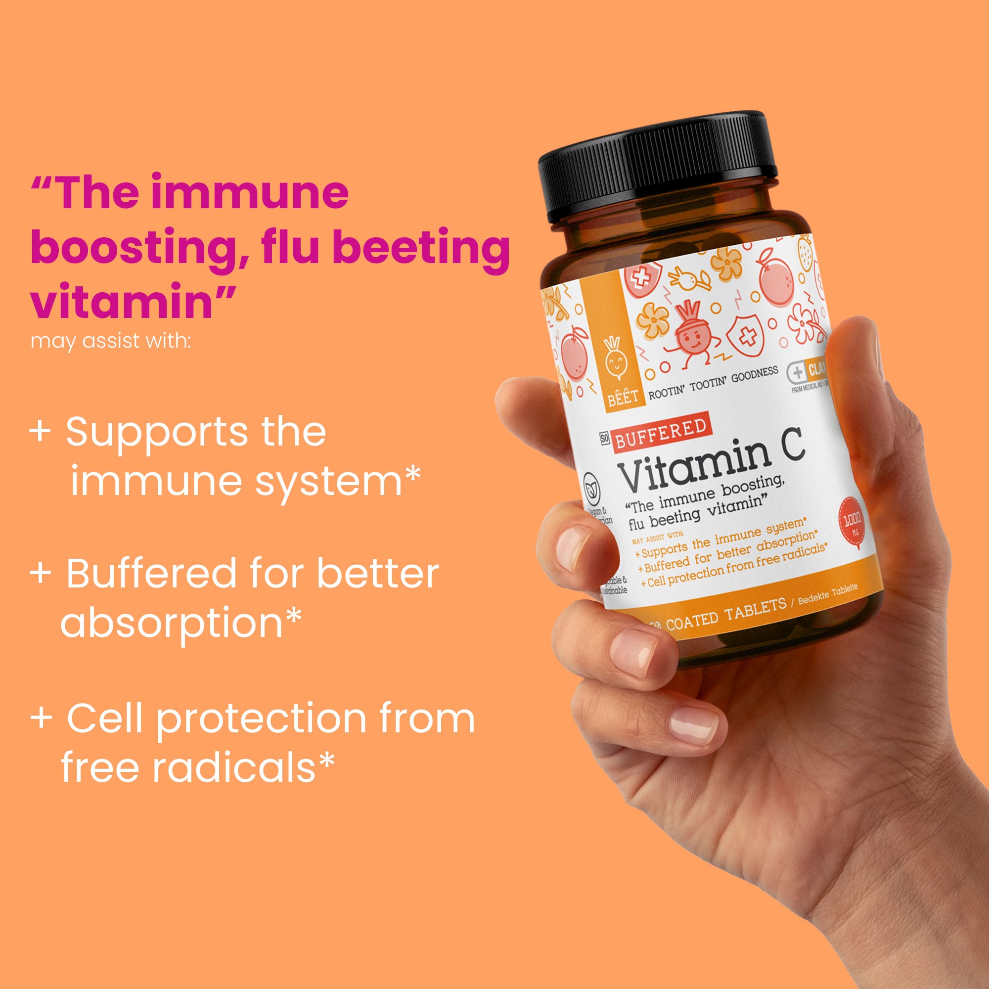 Vitamin C Buffered 60 Coated Tablets – BEET Goodness