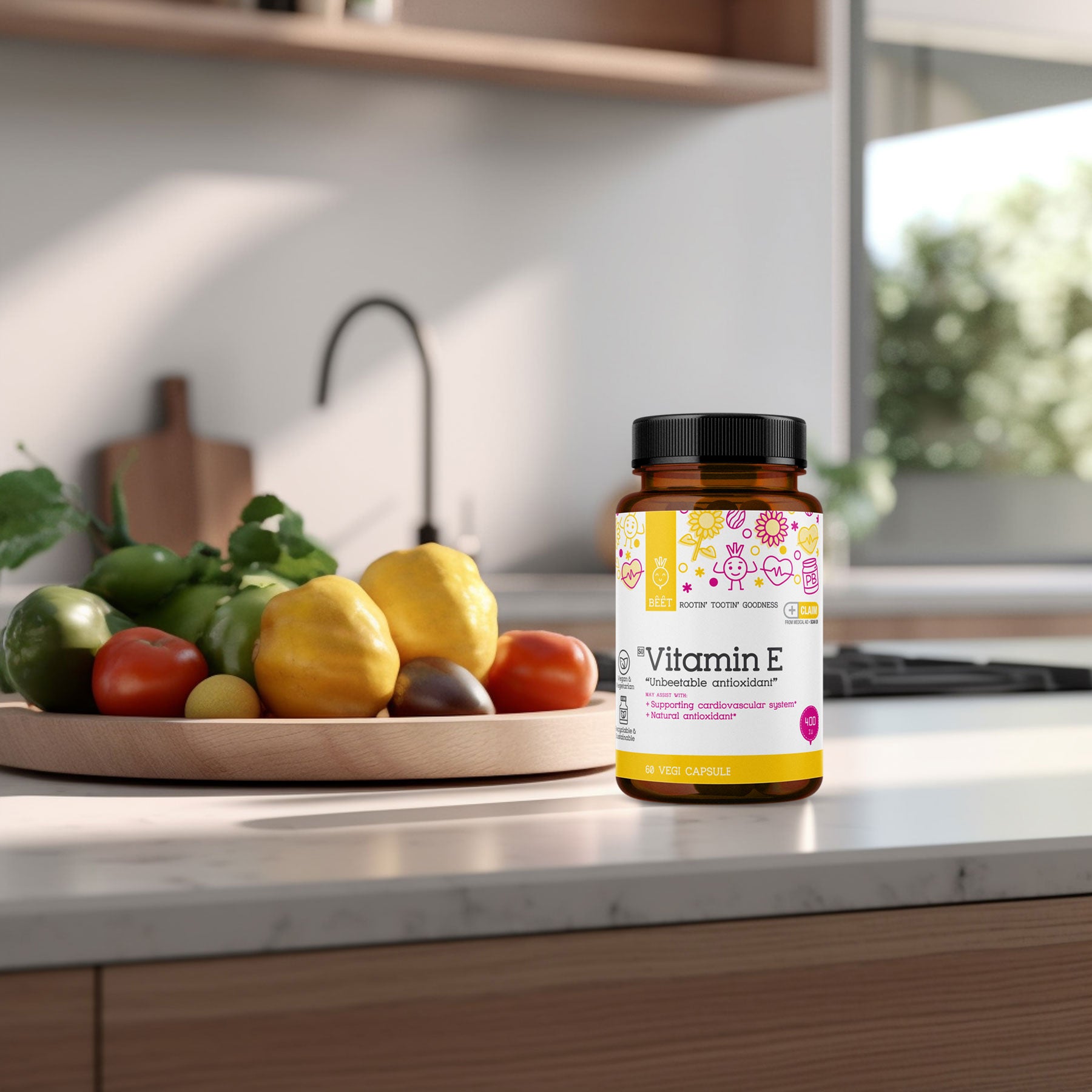 BEET Goodness Vitamin E 60 Vegi Capsules