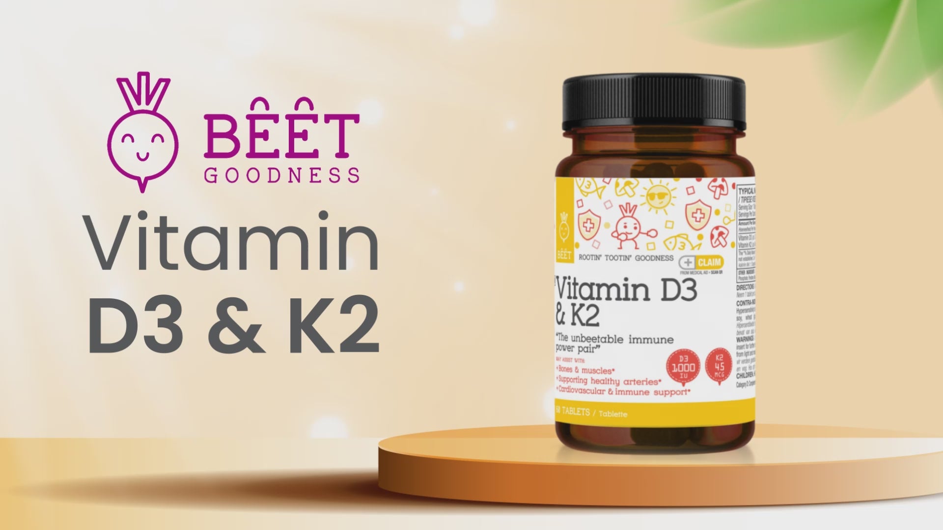 Vitamin D3 & K2 60 Tablets – BEET Goodness